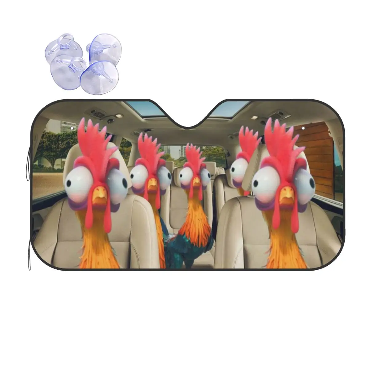 Funny Chicken Driver Sunshade Windscreen Animals Fashion Car Front ...