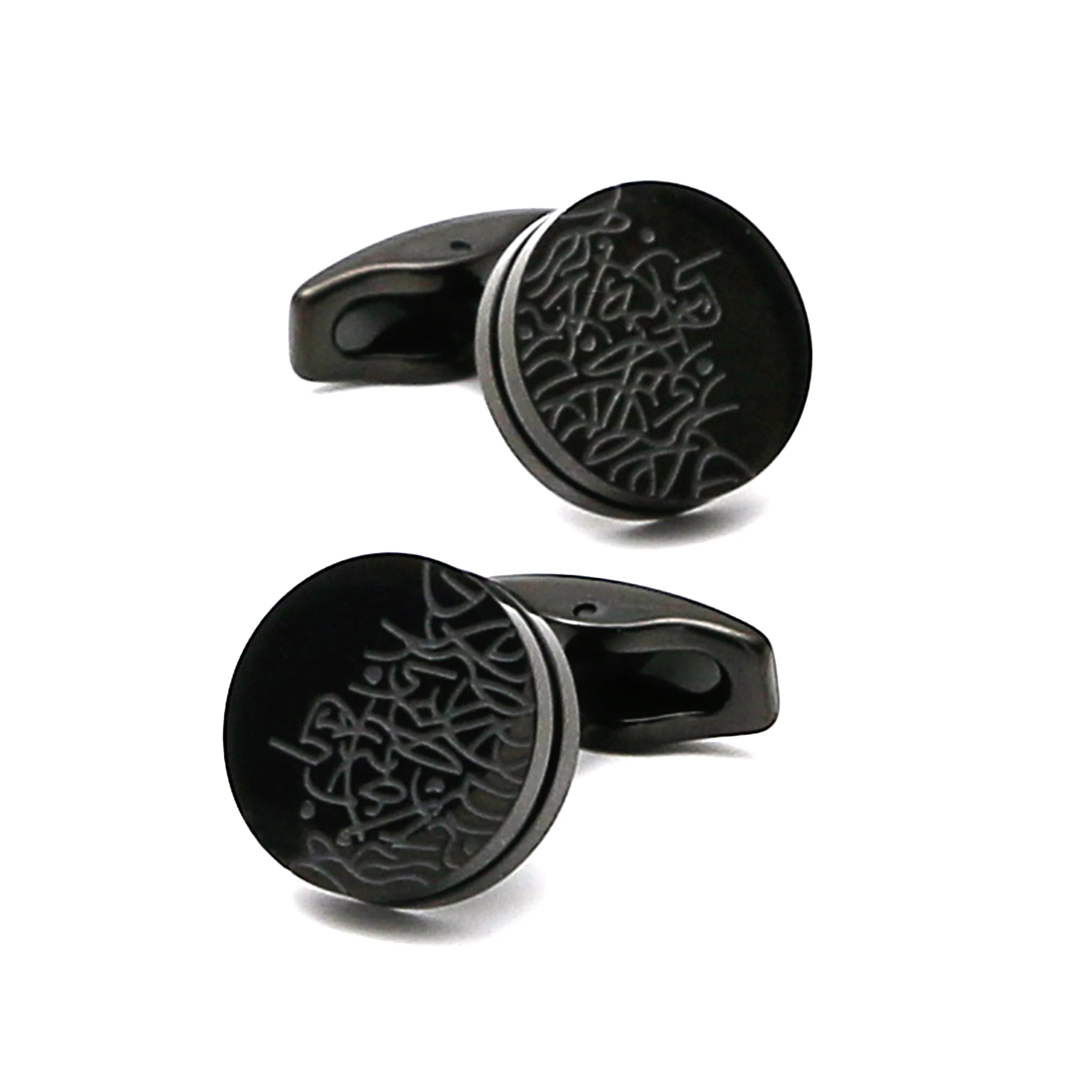 Cufflinks-for-Men-TOMYE-XK23043-Luxury-Stainless-Steel-Black-Pattern ...