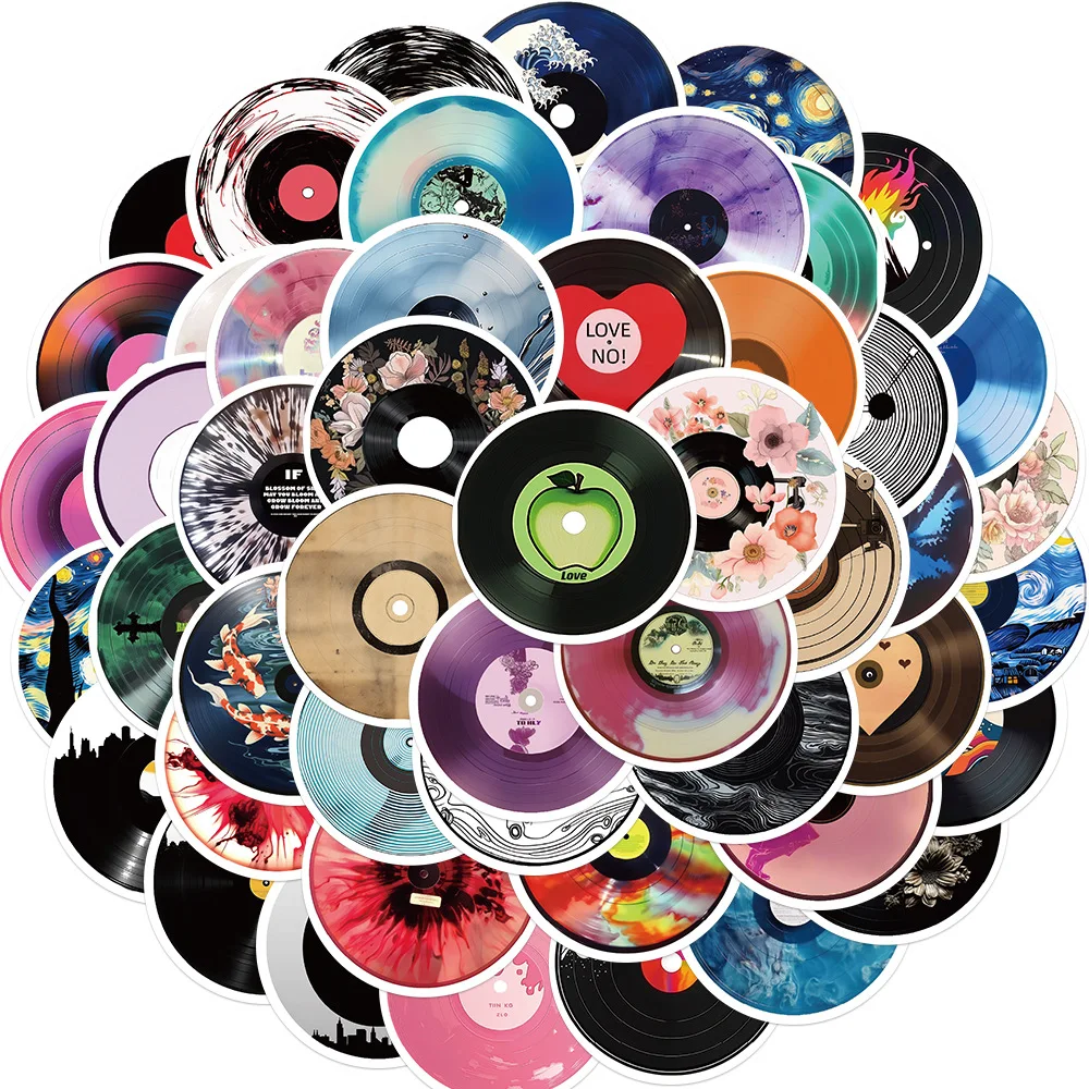 10-30-50pcs-Funny-Vinyl-Record-CD-Music-Stickers-DIY-Decoration-For ...