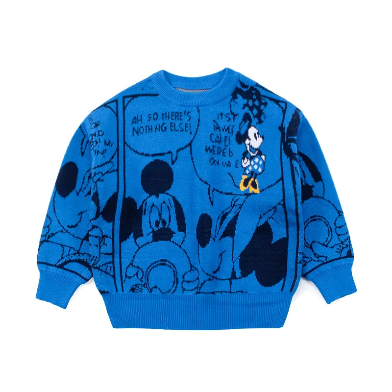 Fall Kids Clothes Mickey Mouse Embroidery Knit Sweater Little Girls ...