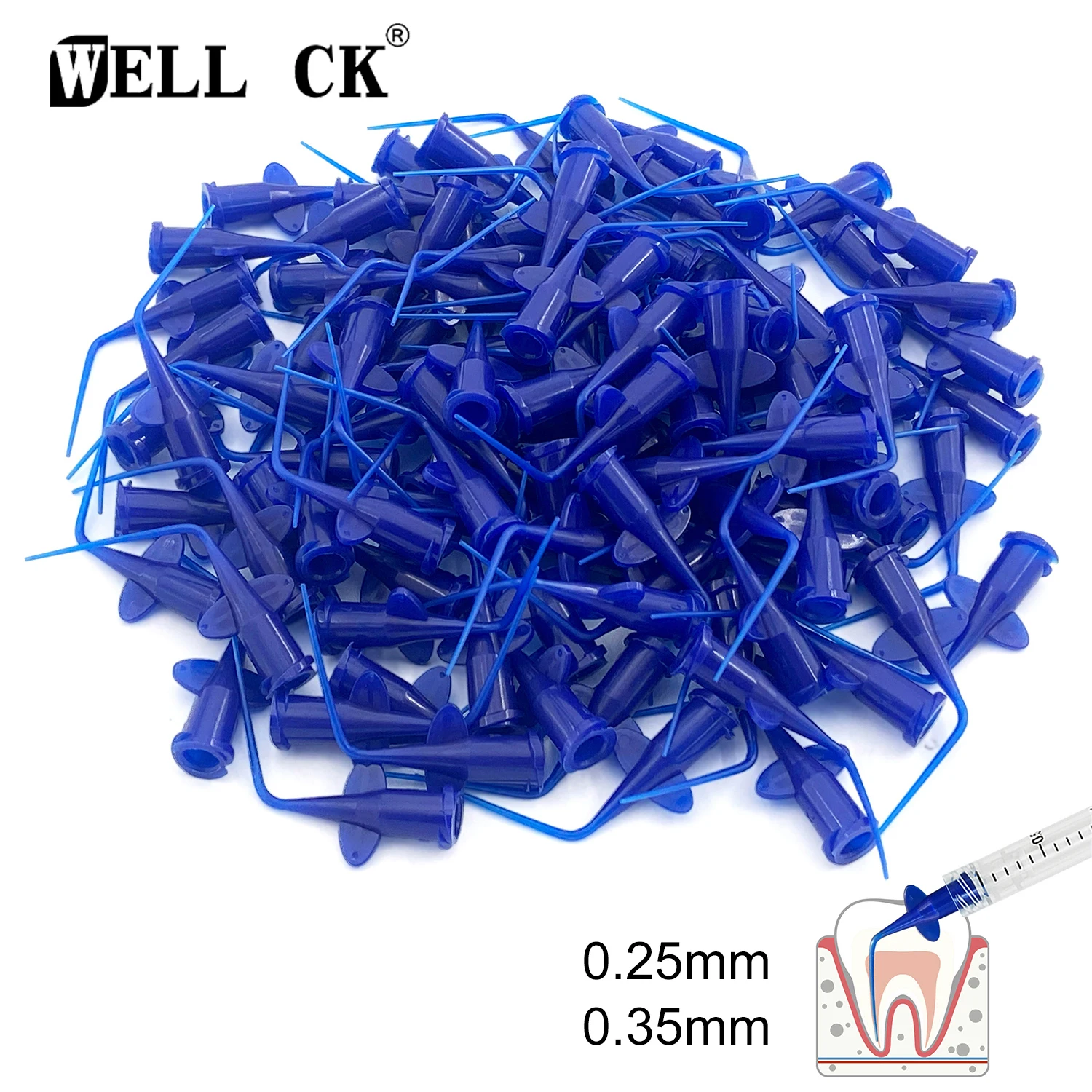 100pcs Dental Disposable Plastic Syringe Tip Endo Irrigation Disposable ...