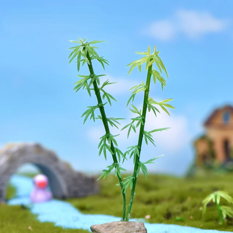Mini-Artificial-Scenery-Trees-Bamboo-Tree-Plastic-Model-Train-Railroad ...