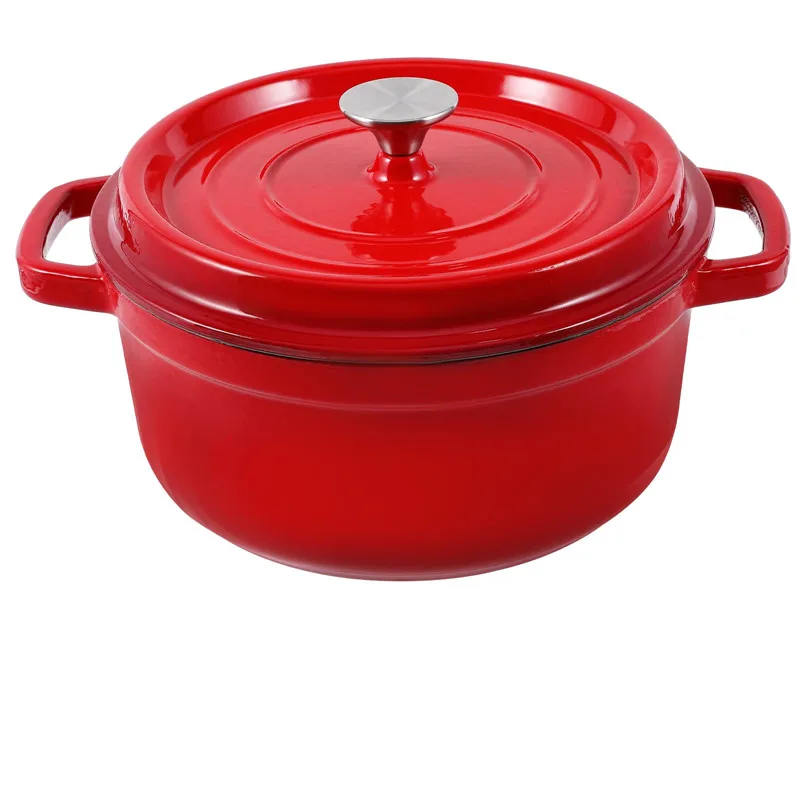 24cm-Enameled-Cast-Iron-Dutch-Oven-Pre-seasoned-Cast-Iron-Pot-for ...