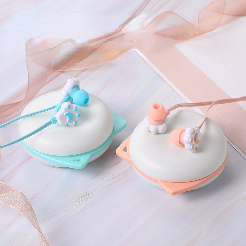Sport-Earphone-Wired-Cartoon-Cute-Cat-Paw-3-5mm-Earphone-Earbud-With ...