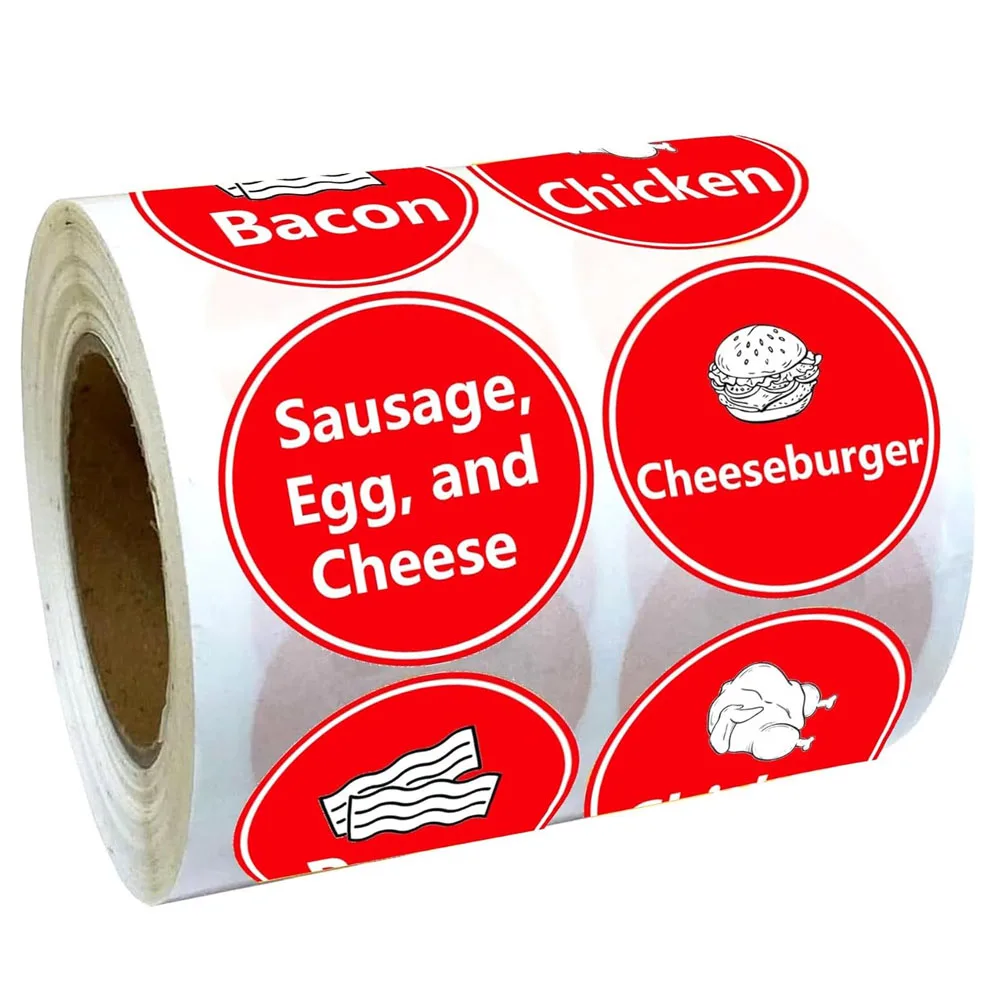 Bacon-Stickers-Chicken-Sticker-Sausage-Egg-and-Cheese-Deli-Food-Label ...
