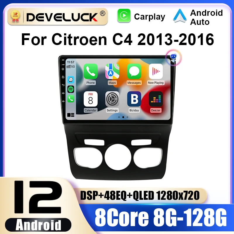 2-Din-Car-Radio-For-Citroen-C4-2-B7-2013-2016-Android-12-Multimedia ...