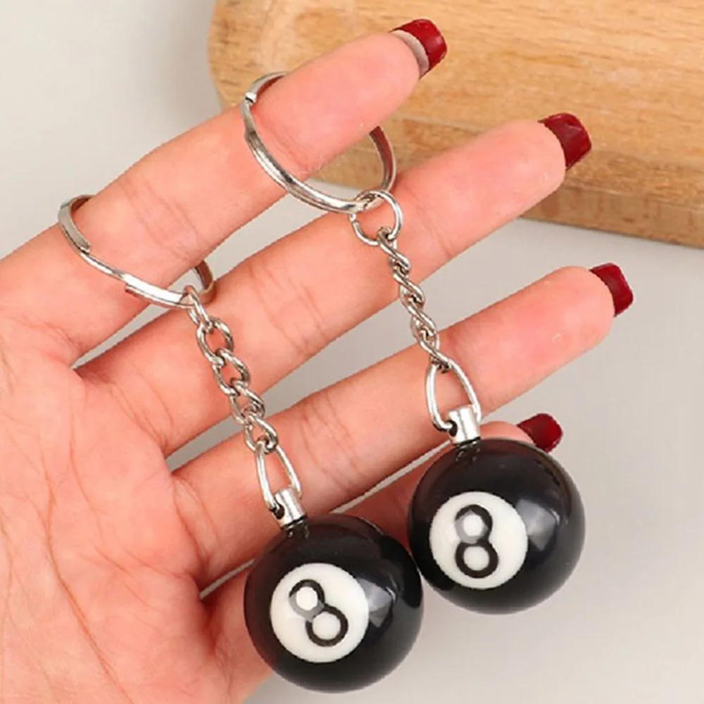 Creative-Black-Billiards-8-Sports-Keychain-Snooker-Luck-Number-Key-Ring ...