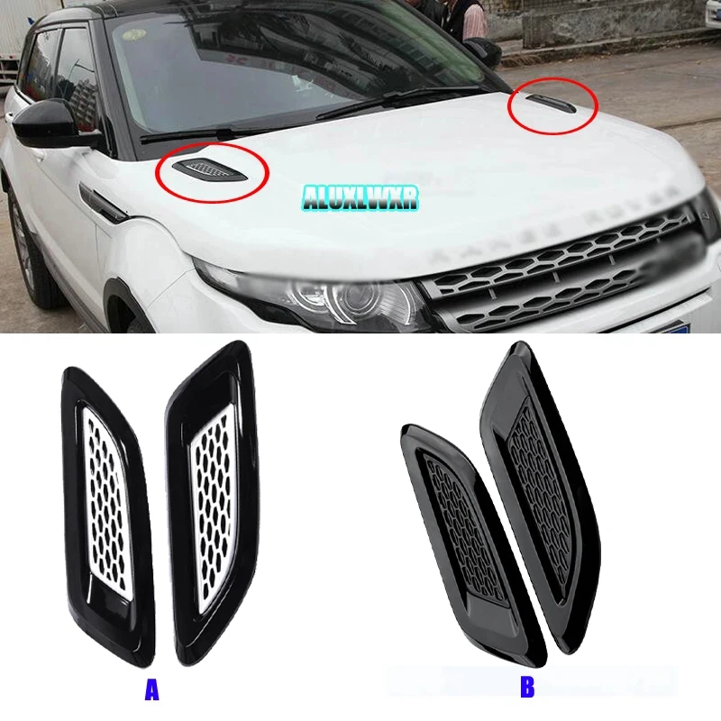 Black Hood Air Vent Outlet Wing Cover Trim 2010-2018 for Land Rover ...