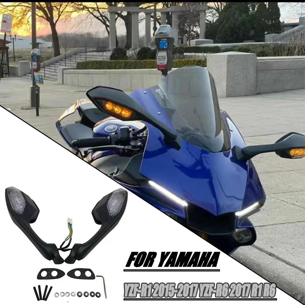 Black-Motorbike-Rear-View-Mirror-LED-Turn-Signal-Light-Case-for-Yamaha ...