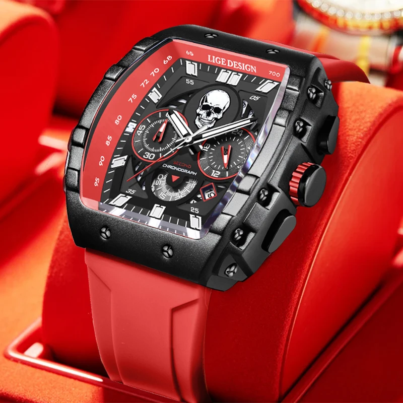 LIGE-Fashion-Skull-Design-Watch-Men-Sport-Military-Waterproof-Watches ...