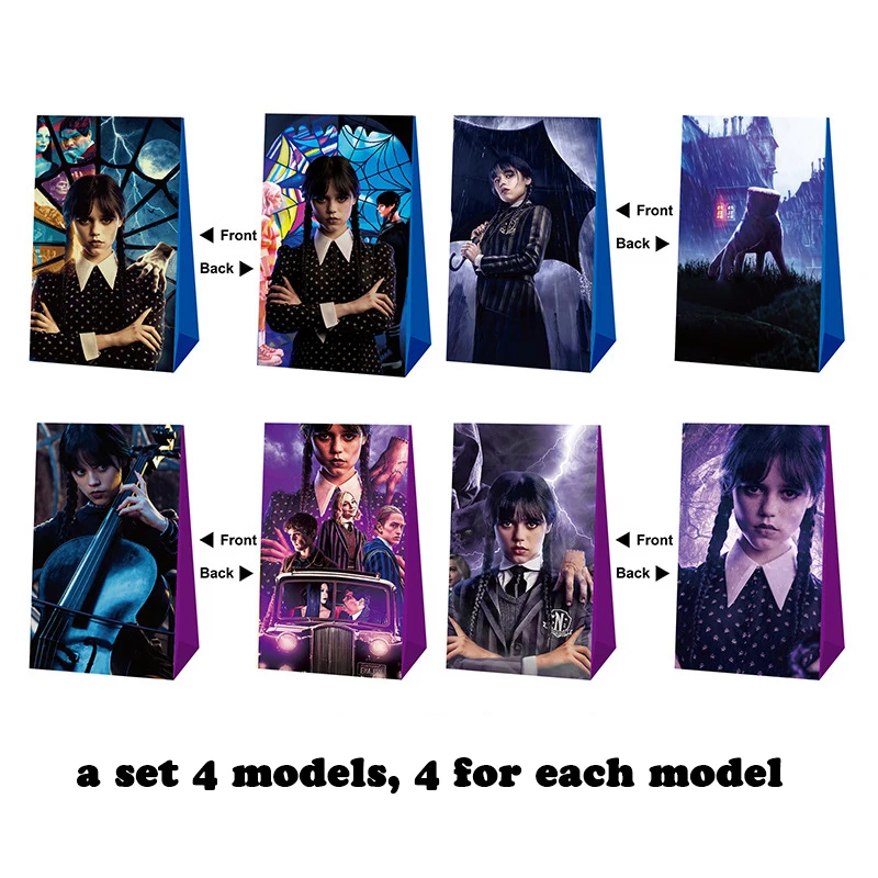 Wednesday Addams Movie Theme Kraft Paper Handbag Creative Printing ...