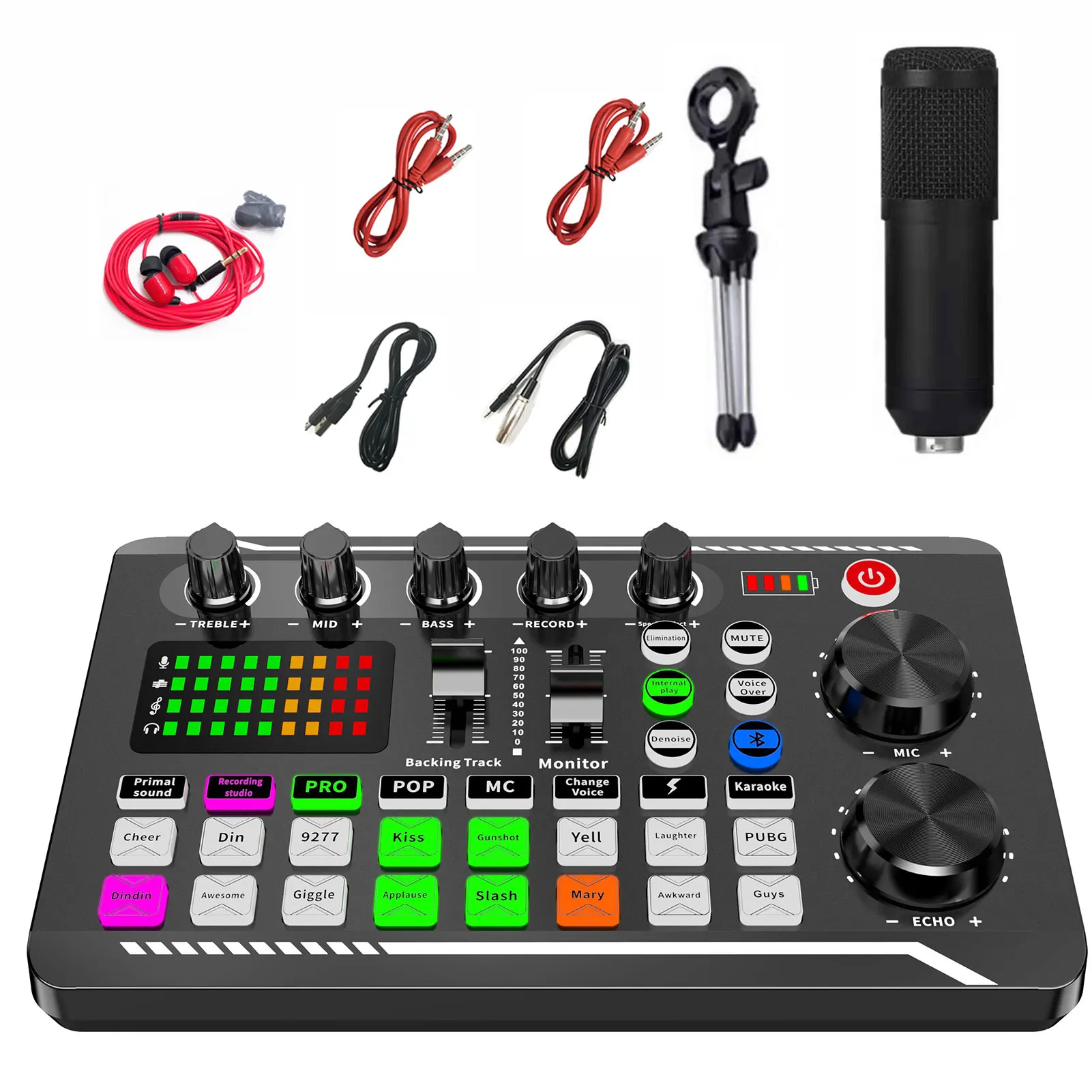 Podcast-Equipment-Bundle-Professional-Live-Sound-Card-Audio-Mixer-para ...