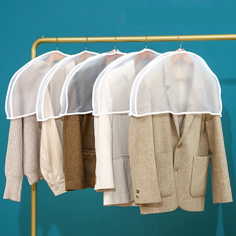 1-40PCS-Semi-Package-Clothes-Dust-Cover-EVA-Waterproof-Transparent-Suit ...