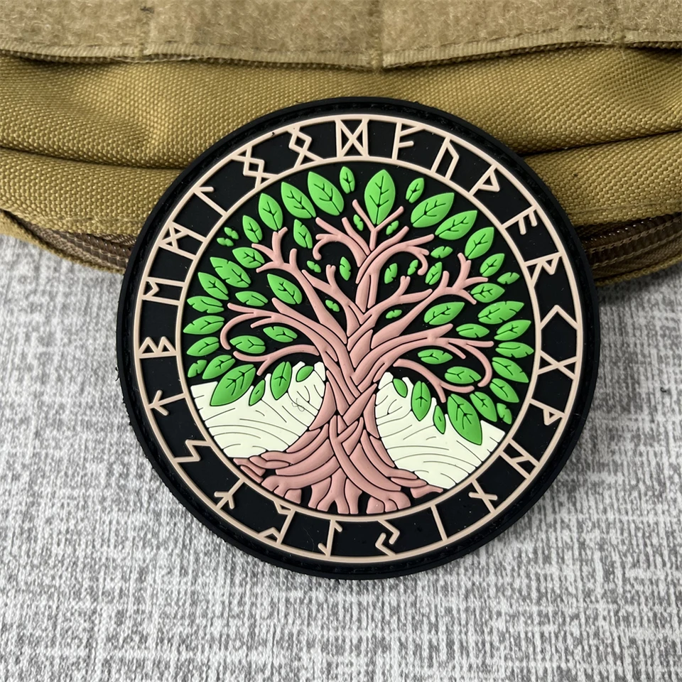 Iron On Patches Yggdrasil Tree Of Life Snow Border Iron On Embroidered ...