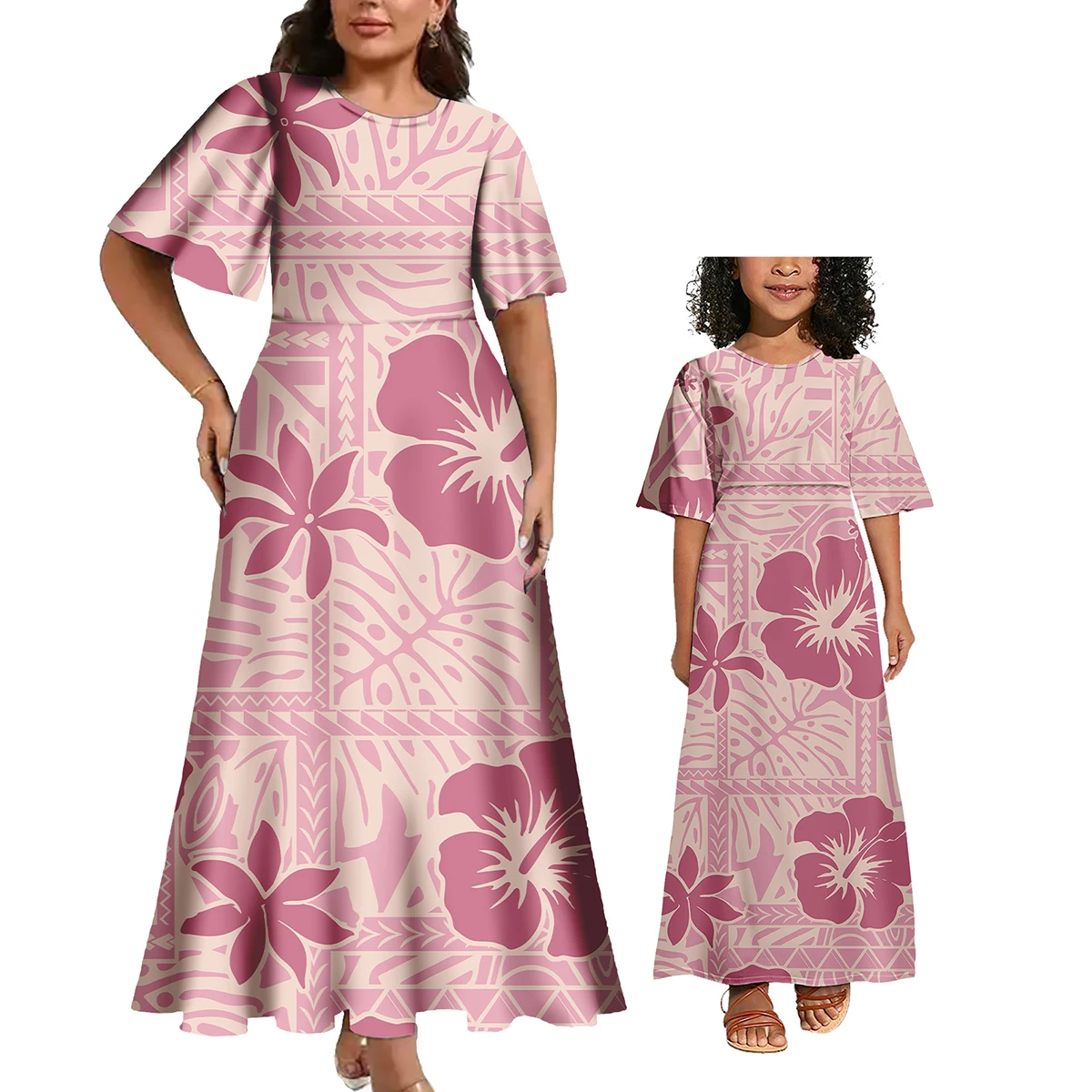 Wholesale-Price-Polynesian-Samoan-Tribal-Mommy-And-Me-Dress-Family-Set ...