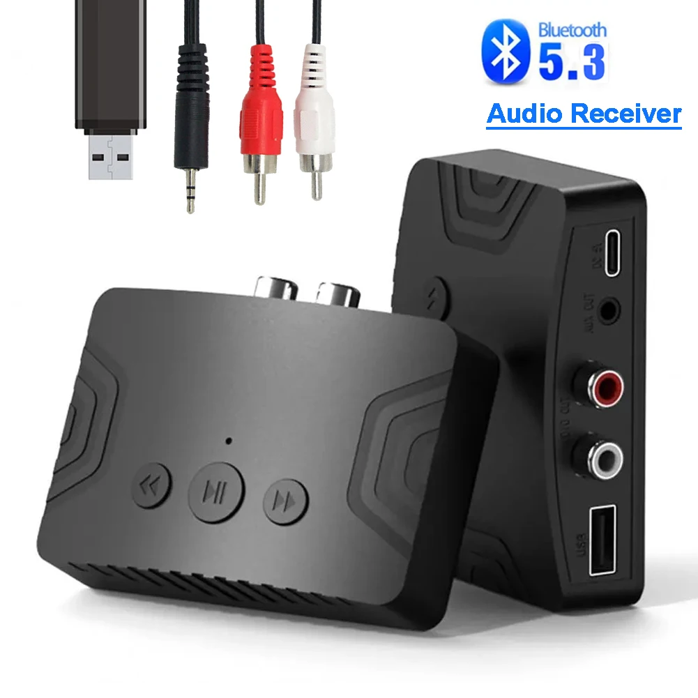 Bluetooth 5.3 Receiver Wireless Audio Receiver U Disk RCA 3.5mm AUX ...