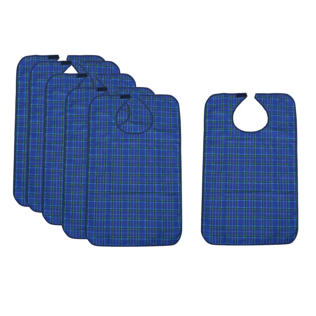 6x Reusable Waterproof Adult Bib Cloth Protector Disability Aid w ...
