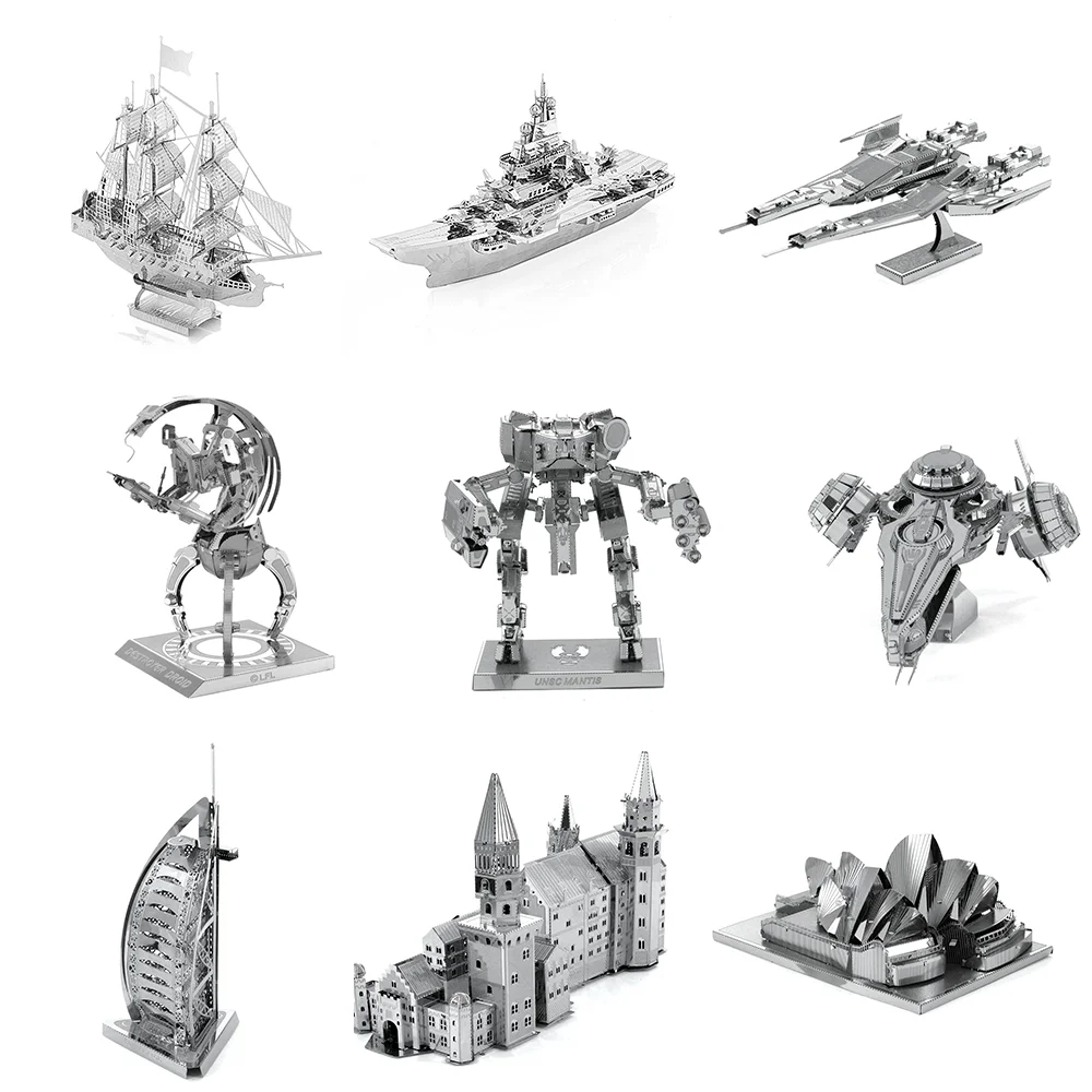 3d Metal Puzzle Battleship Spaceship Alien Famous Building Assembly ...
