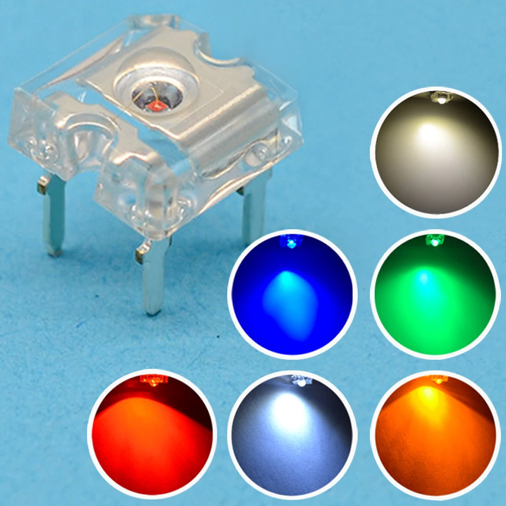 100pcs 3mm White Red Green Blue Yellow Piranha Super flux Diode LED ...