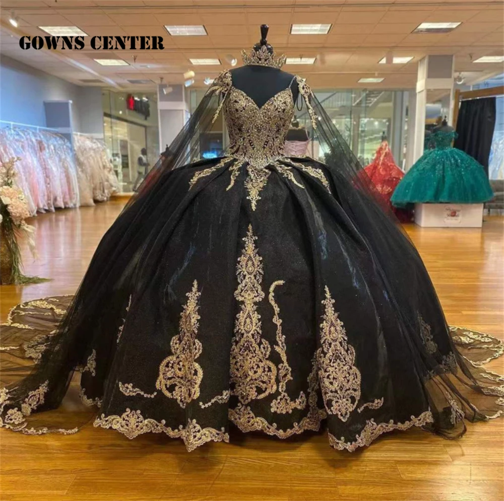 Black And Gold Quinceanera Dresses