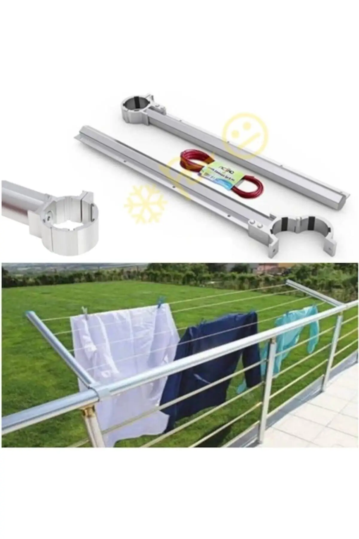 Aluminum-Balcony-Iron-Laundry-Hanger-Washing-Line-Allen-Key-Plastic ...