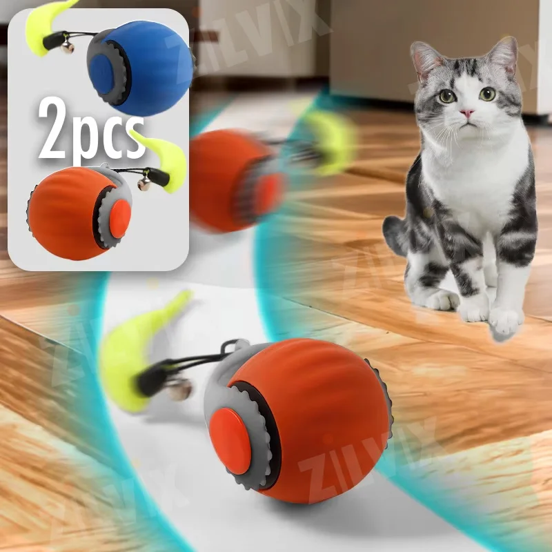 1/2PCS Interactive Cat Toys Ball Auto Electric Rolling Ball Toys for ...