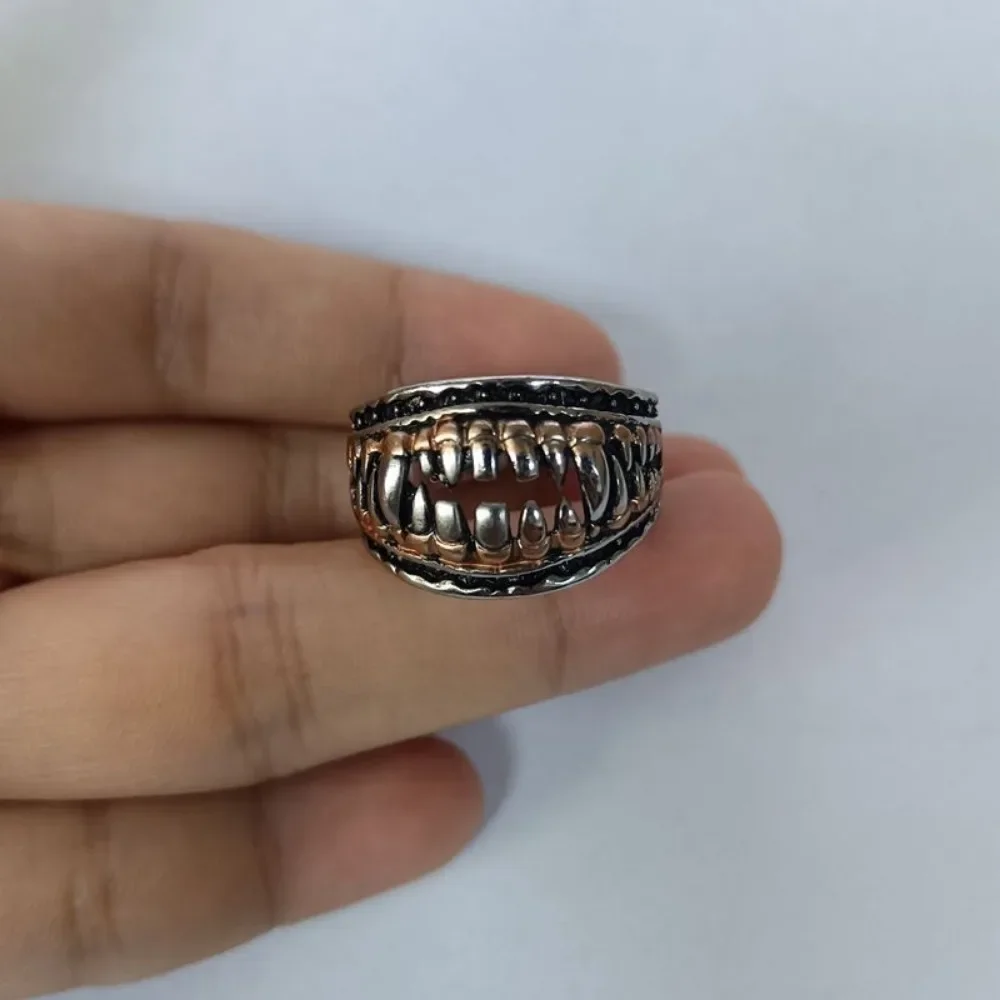 New Simple Fashion Devil's Tooth Open End Ring Retro Punk Hip Hop ...