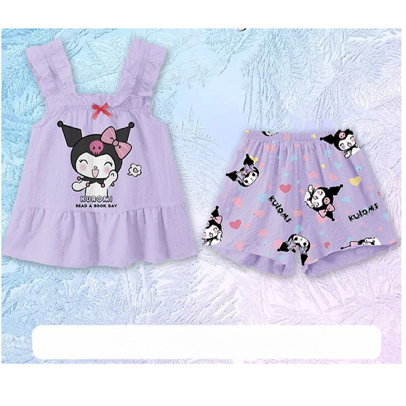 Sanrio Kuromi niños Cinnamoroll pijamas de dibujos animados conjunto lindo My Melody niñas niños ...