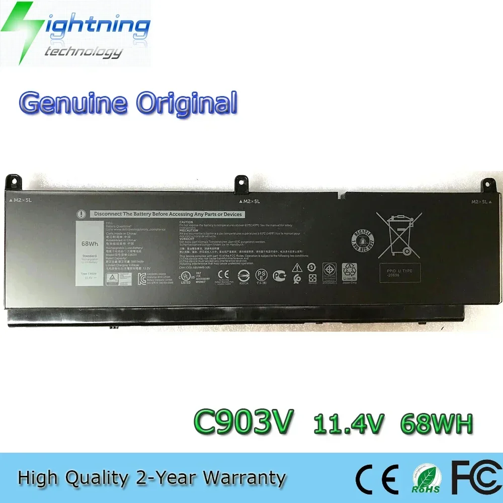 New Genuine Original C903V 11.4V 68Wh Laptop Battery for Dell Precision ...