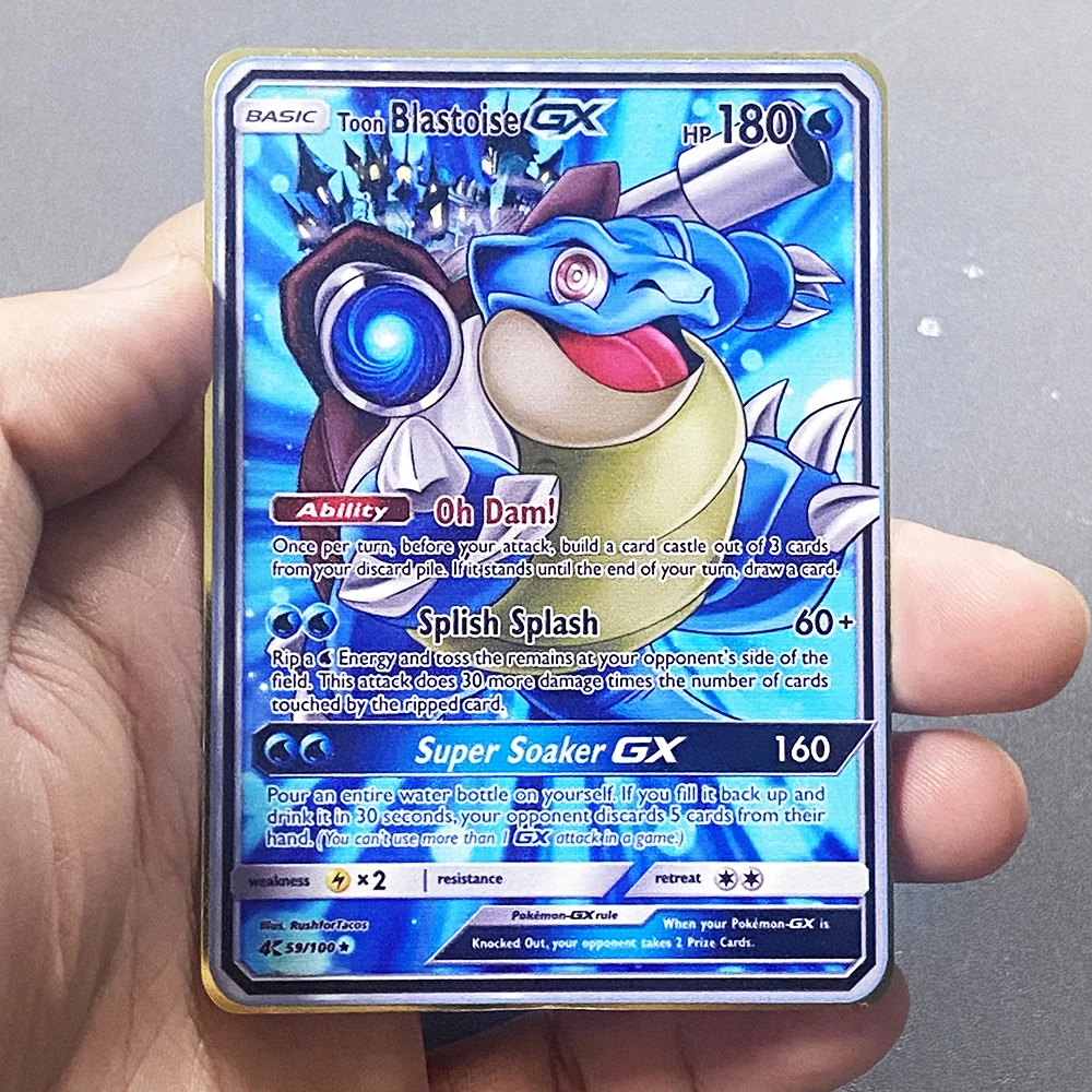 Metal Cards English Anime Pikachu Charizard Arceus Mewtwo Blastoise ...