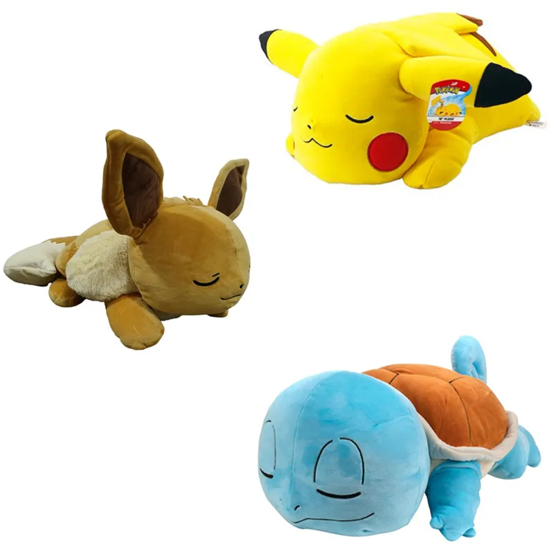 Original Pokemon Sleepy Eevee/Pikachu/Squirtle Giant Soft Plush Stuffed ...