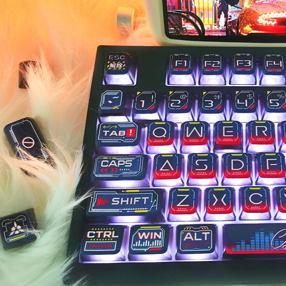 Punk Double Skin Milk Translucent Keycap Pc Pbt Sublimation For ...