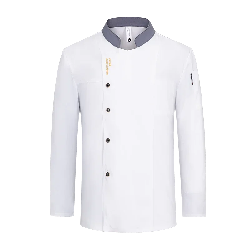 Restaurant-Chef-uniform-Men-chef-jacket-with-apron-Long-Sleeve-Cook ...
