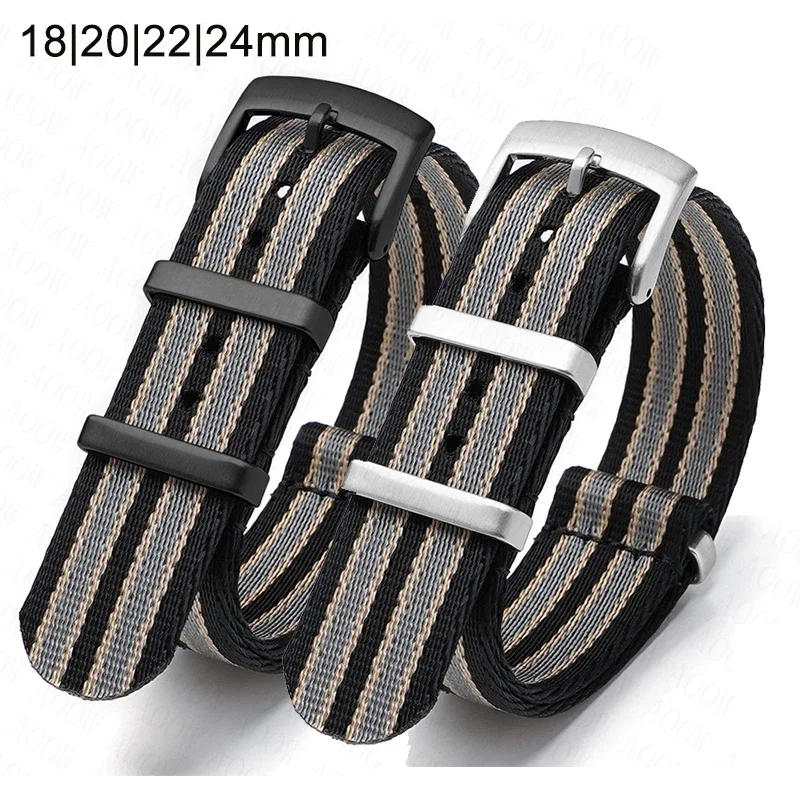 Nylon Strap for Omega Seamaster 007 Men Women Striped Canvas Replace ...