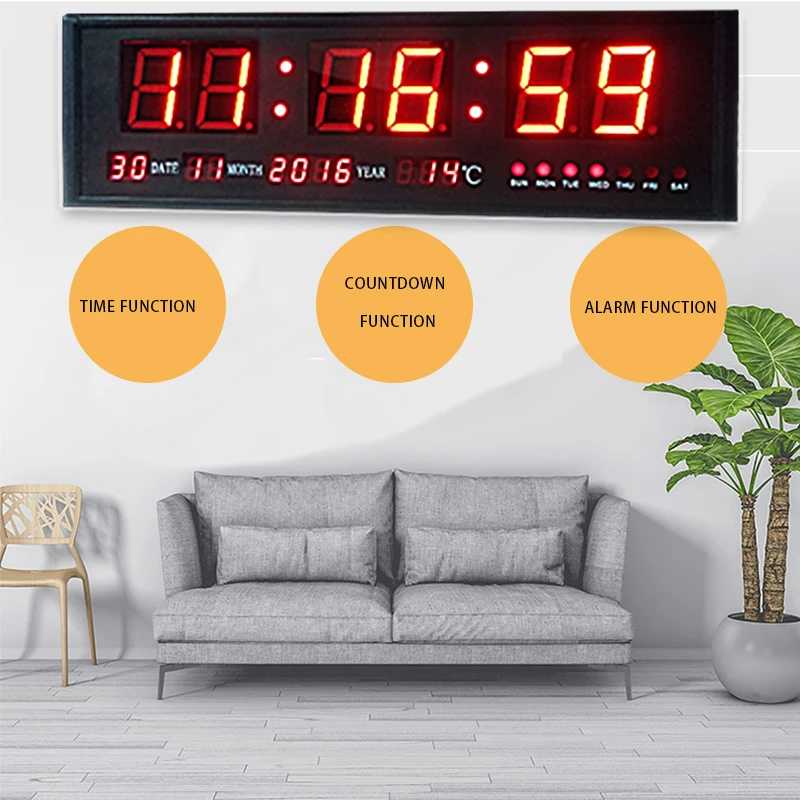 Large Digital Wall Clock