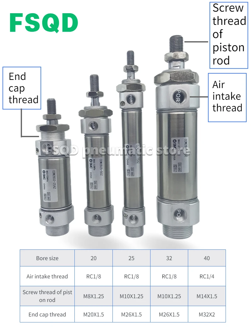 CM2B25-30Z-CDM2B25-250-CM2B20-152-CDM2B25-100A-FSQD-SMC-Air-Cylinder ...