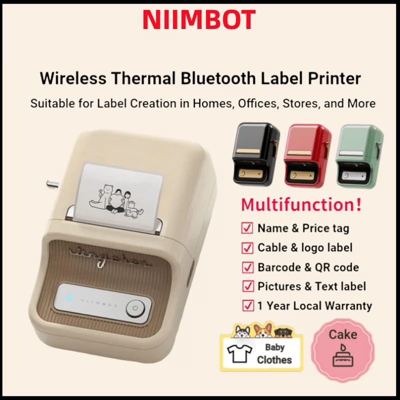 NIIMBOT B21 Label Maker Printer Portable Bluetooth Thermal Printer ...