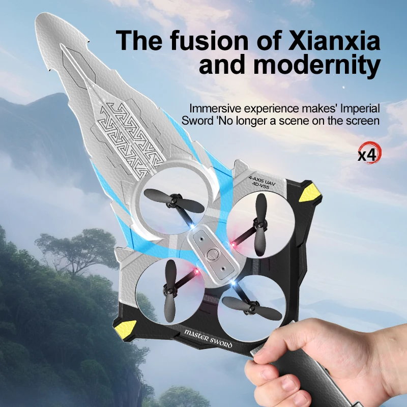 RC Royal Sword Flying V55 4D Remote Control Flying Sword Drone Gesture ...