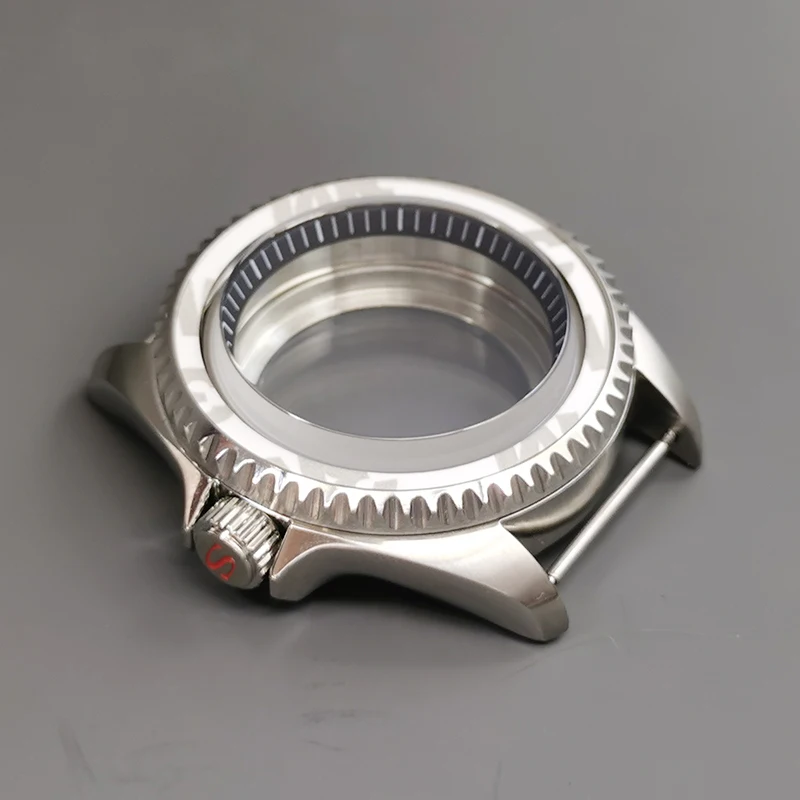 42mm Silver SKX007 Transparent Back Cover Watch Case Dome Sapphire ...