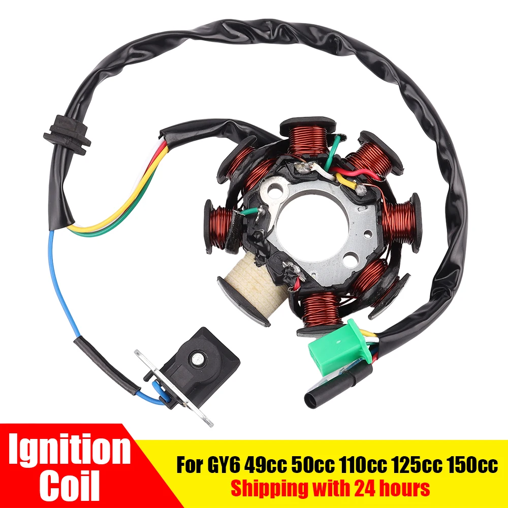 Motorcycle-Stator-Ignition-Coil-Magneto-8-Coils-For-GY6-49cc-50cc-110cc-125cc-150cc-139QMB ...
