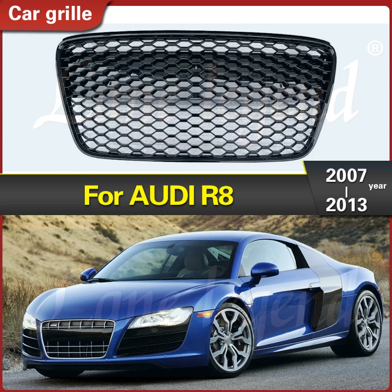 for-Audi-R8-2007-2013-Car-Front-Bumper-Grill-Black-Center-Grille-Racing ...