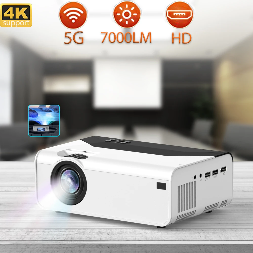 ISINBOX G08 Projector for 4K Video LED 2.4G 5G WIFI Android 9.0 ...