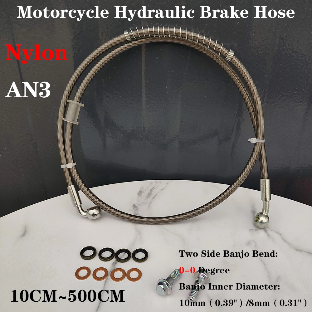 Nylon-28-90-Motorcycle-Braided-Brake-Hose-8-10mm-Banjo-Brake-Line ...