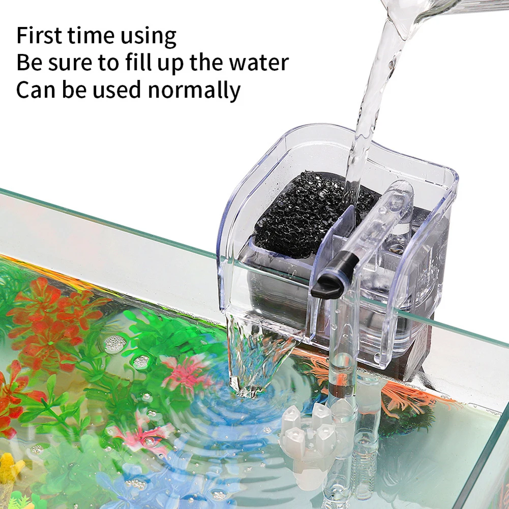Mini-Aquarium-Filter-Hang-On-Back-Filter-Waterfall-Design-With-Surface ...