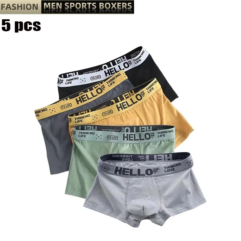 5Pcs Mens Sous-Vêtements Hommes Boxers Sexy Slip Confortable Respirant ...