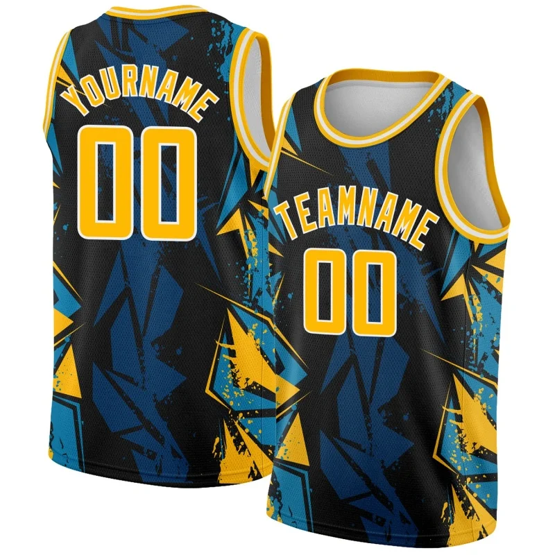 Colorful Leaf Geometry Basketball Pattern Tank Tops For Men Customized ...