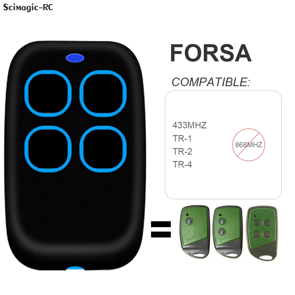Forsa Tr1 Tr2 Tr3 Garage Door Remote Control 433.92mhz Rolling Code ...