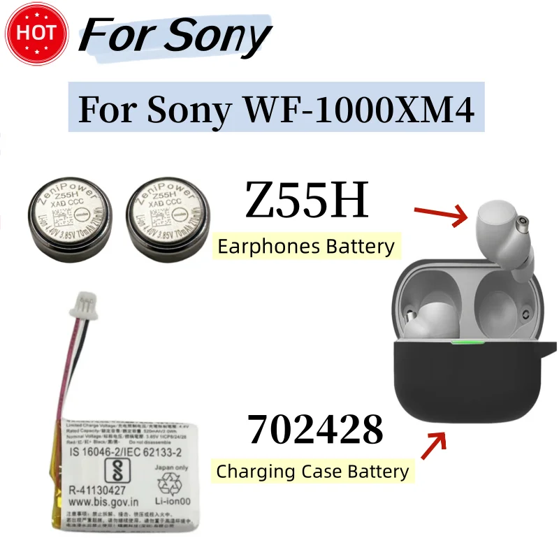 702428 For ZeniPower Z55H 3.85V 70mAh Battery For SONY WF-1000XM4 ...