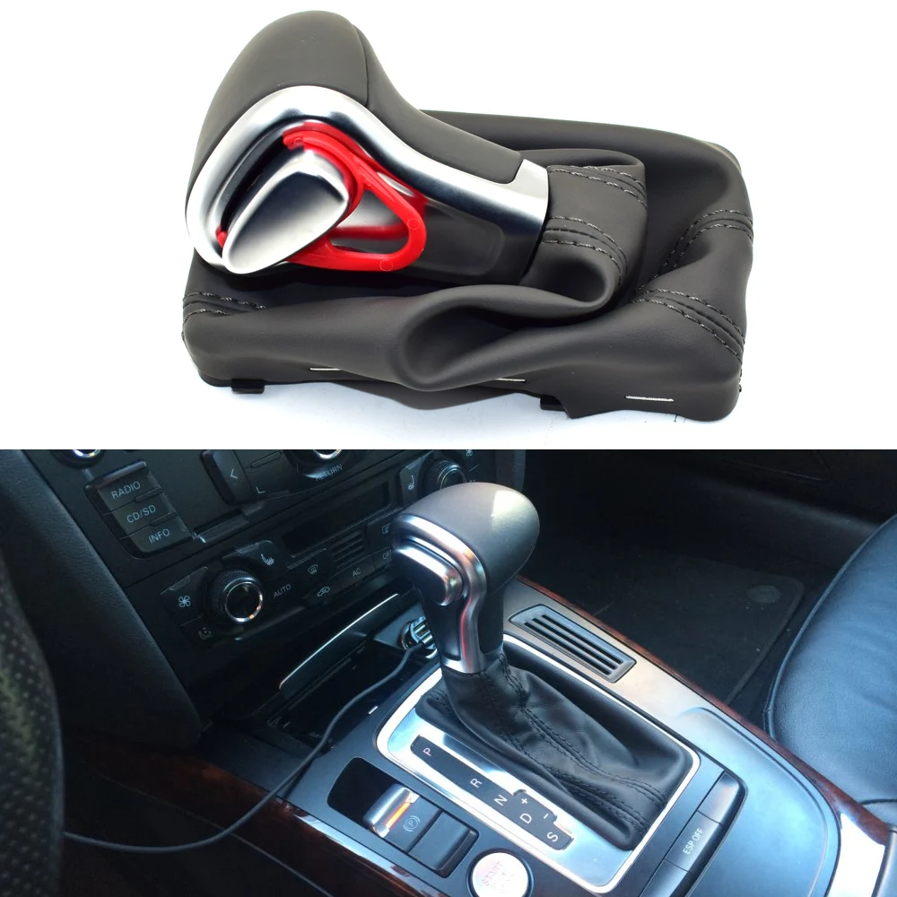 Gear-Shift-Knob-Auto-Automatic-Leather-Chrome-FOR-AUDI-A6-A7-A3-A4-A5 ...