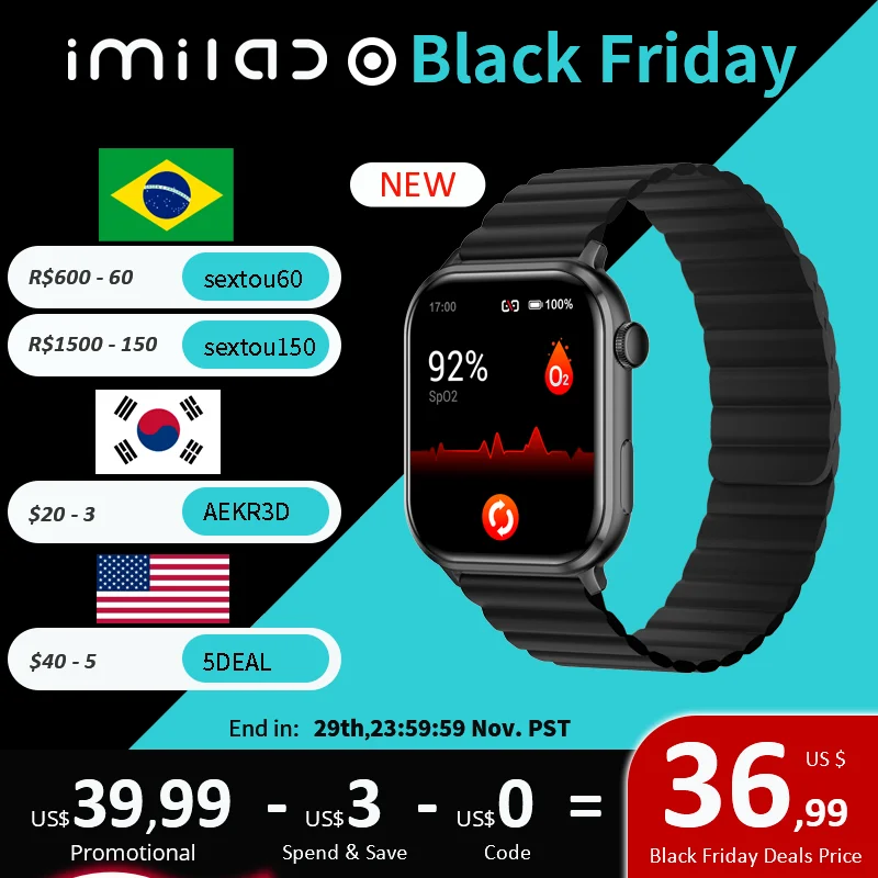 Imilab W02 Smart Watch Bluetooth Calling 1.85 Inch Built In Mini Games ...